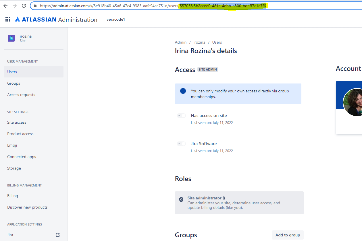 How to obtain JIRA User ID for JIRA Cloud Plugin